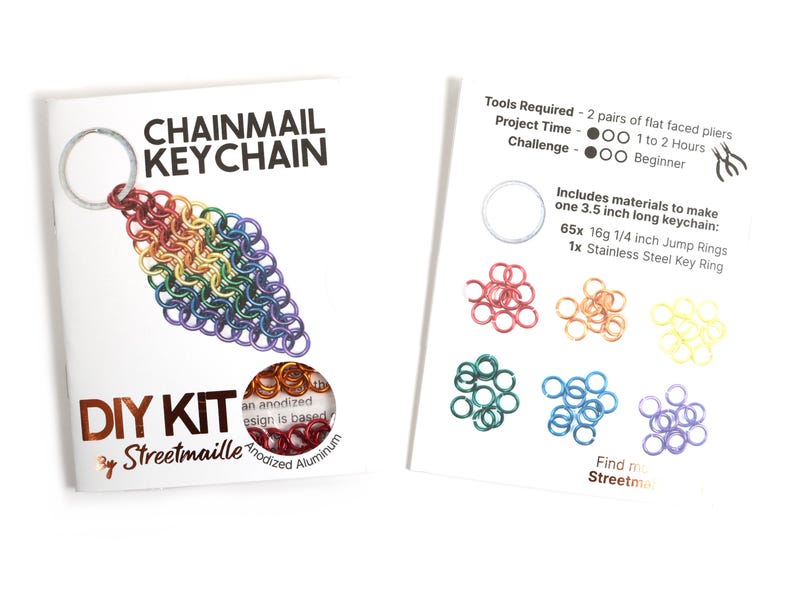 DIY Chainmail Keychain Kit - Beginner Metal Fidget Toy Craft Supplies ...