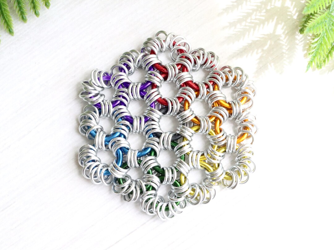 Hexagon Chainmail Fidget Toy - Metal Fidget Sheet Handmade in Your ...