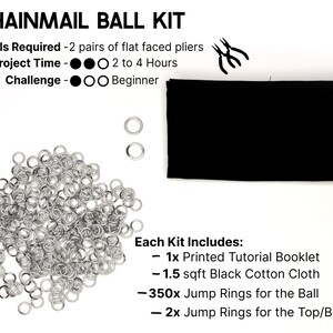 DIY Chainmail Ball Kit - Beginner Metal Fidget Toy Craft Supplies and ...