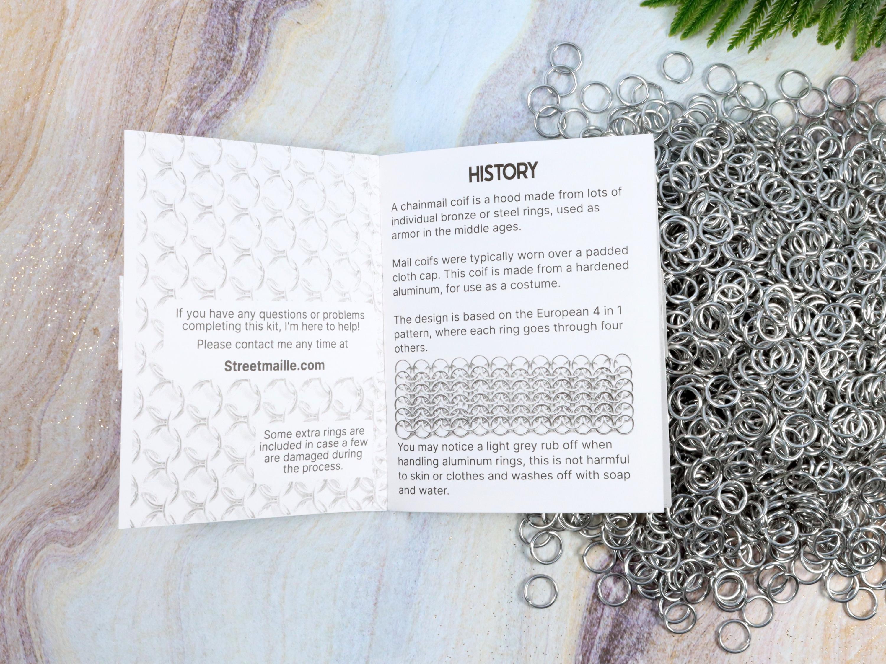 DIY Chainmail Coif Kit - Medieval Knight Hood Costume Armor Craft ...