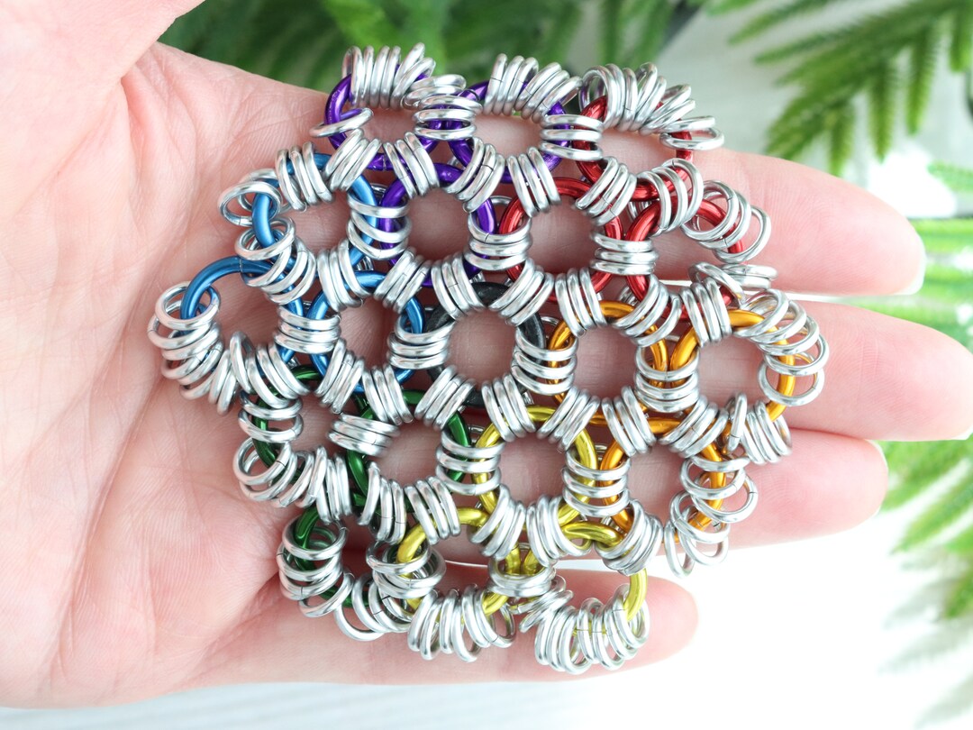 Hexagon Chainmail Fidget Toy - Metal Fidget Sheet Handmade in Your ...