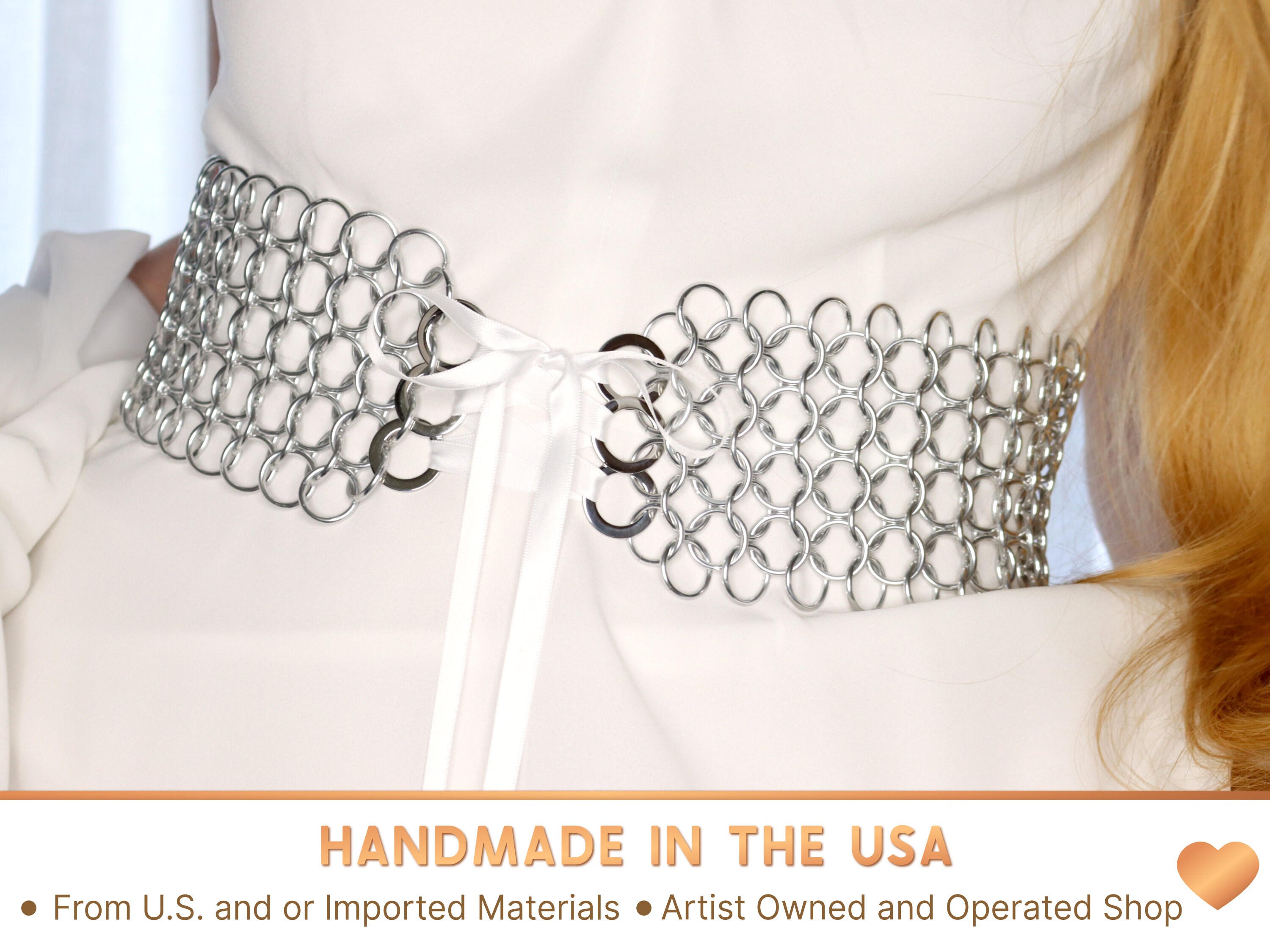 Chainmail Corset Belt - Lace up Fantasy Waist Chain Handmade From ...