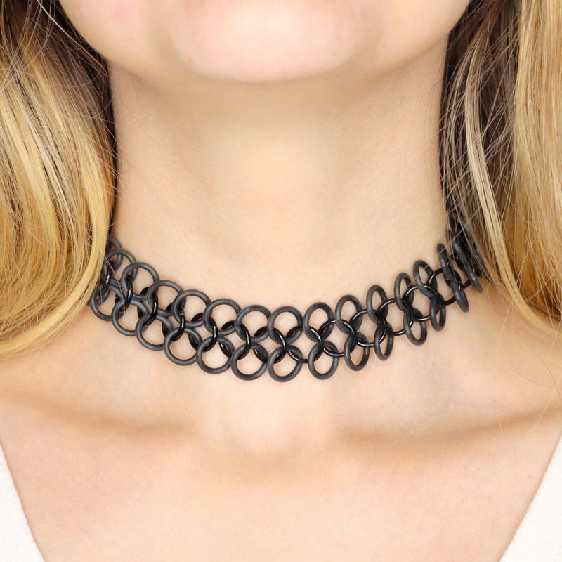 Grunge Chainmail Necklace - Etsy