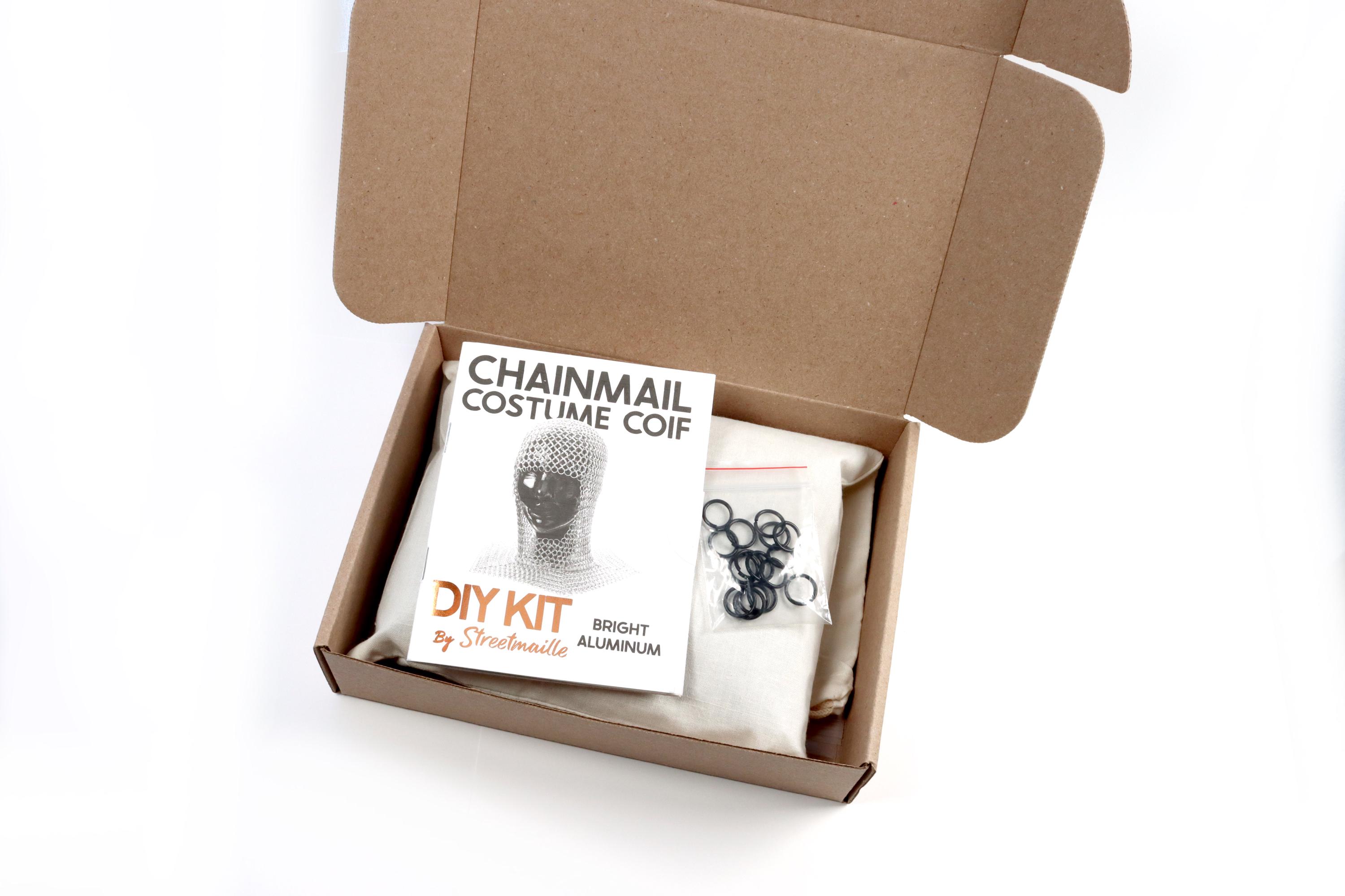 DIY Chainmail Coif Kit - Medieval Knight Hood Costume Armor Craft ...