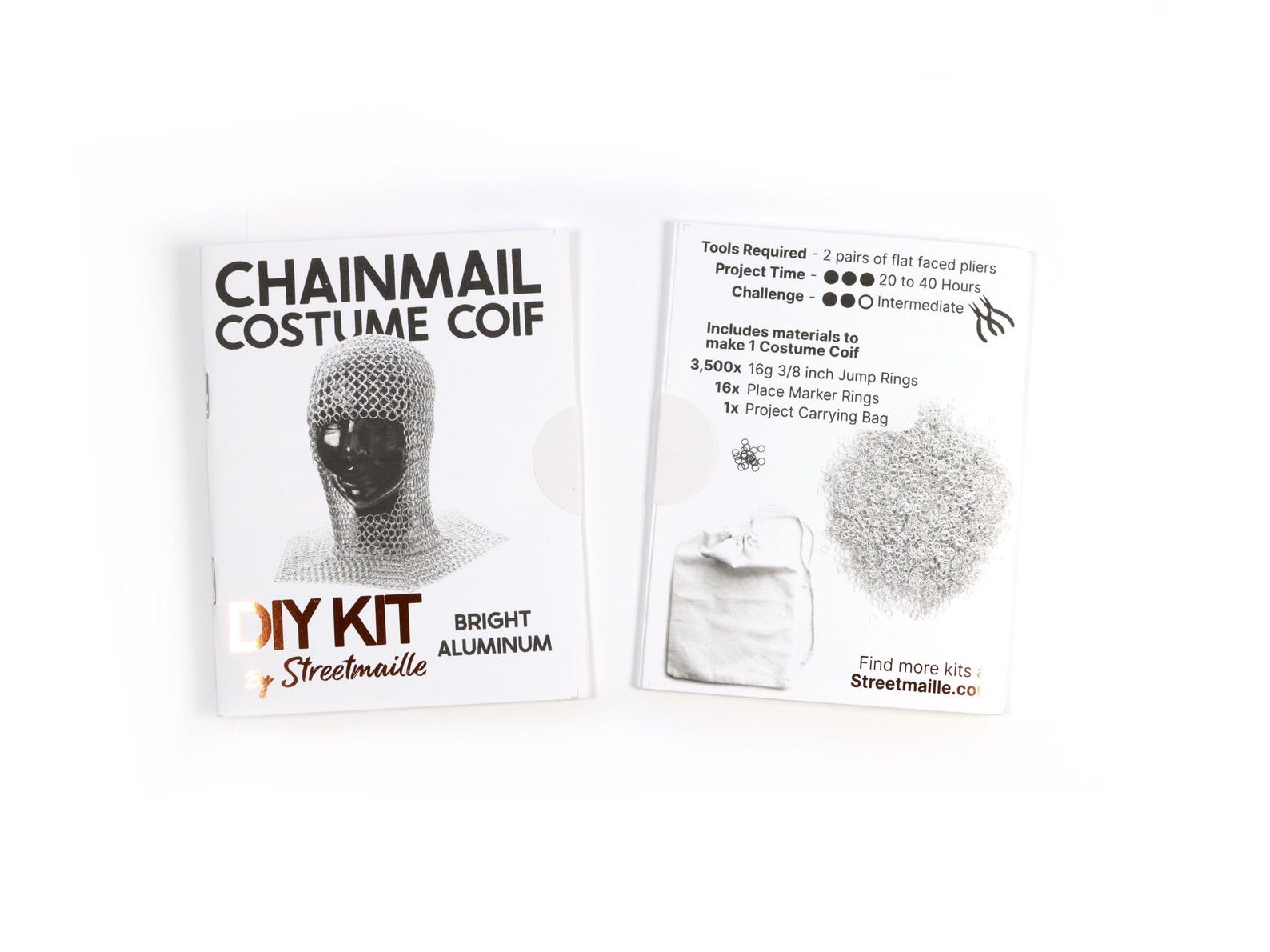 DIY Chainmail Coif Kit - Medieval Knight Hood Costume Armor Craft ...