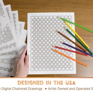 Chainmail Coloring Pages - 7 Printable Woven Ring Patterns (PDF, PNG ...
