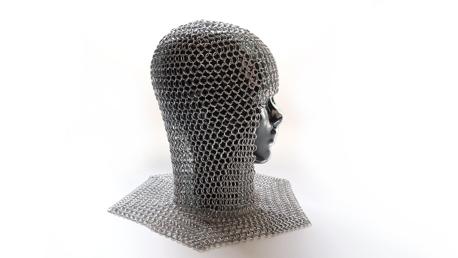 DIY Chainmail Coif Kit - Medieval Knight Hood Costume Armor Craft ...