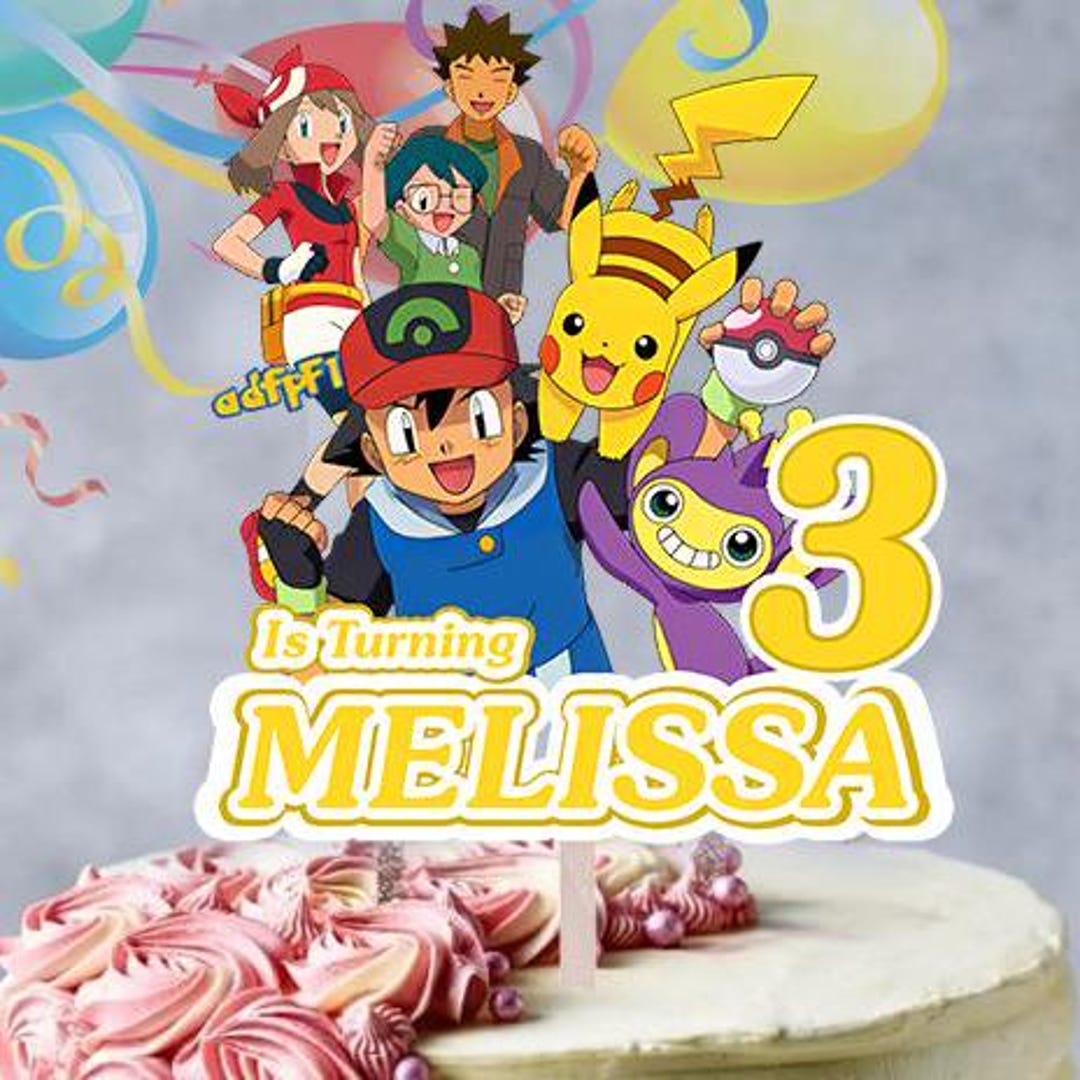 Customize POKEMON Cake Topper, Birthday Caketo Pper Clipart Digital ...