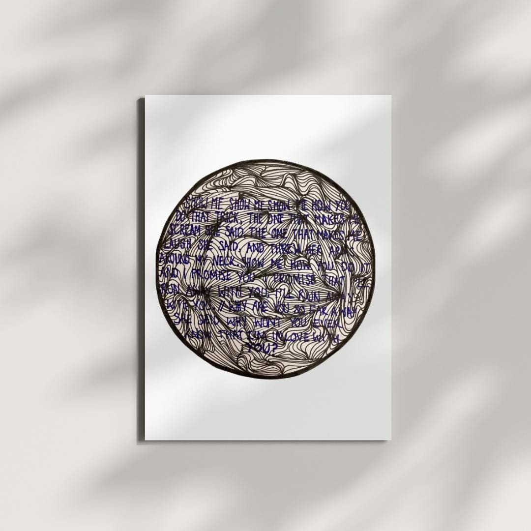 Hand-drawn Typographic Pop Rock Art Print - Emotional Lyric Poster ...