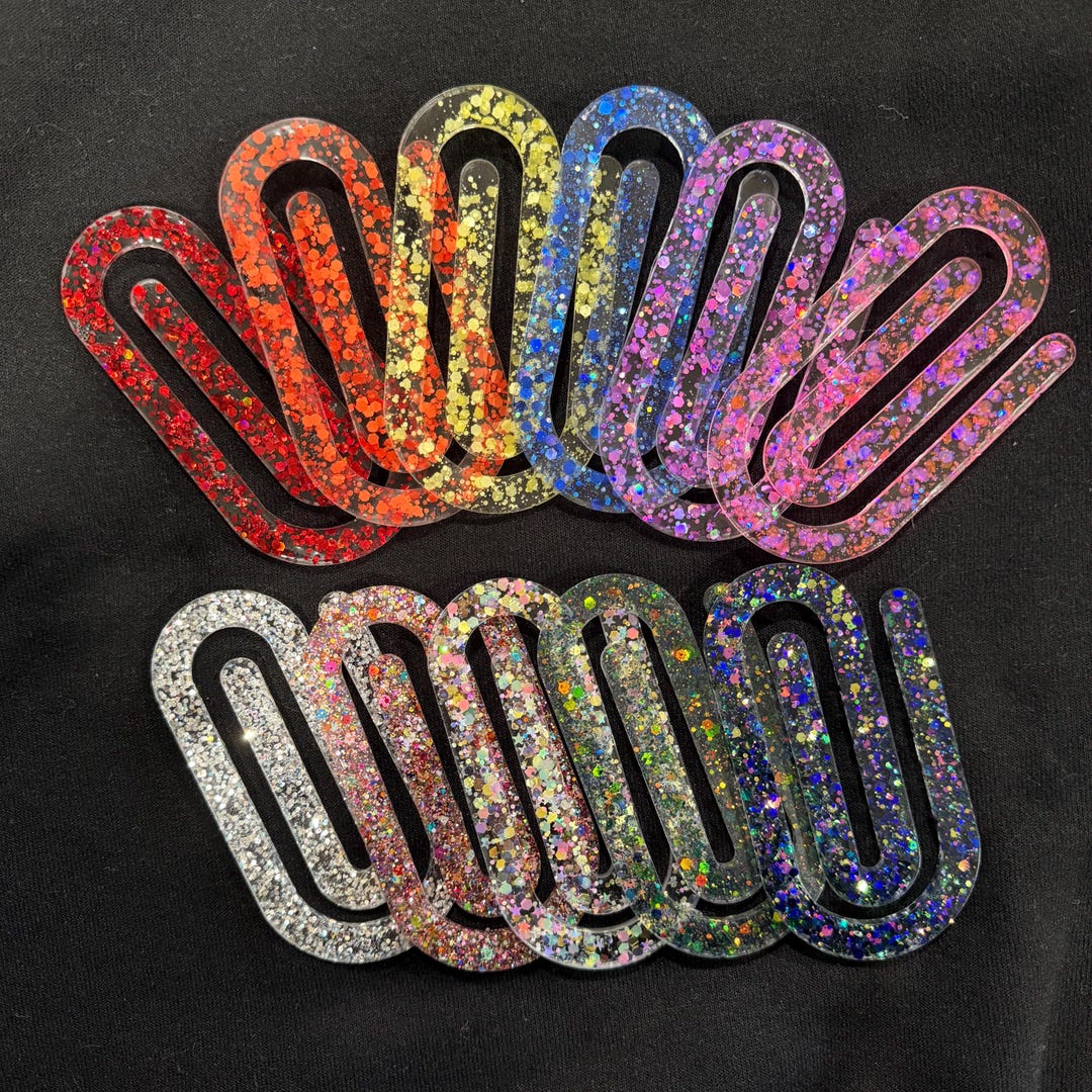 Jumbo Glitter Paper Clips – Handmade Teacher Supplies - Etsy