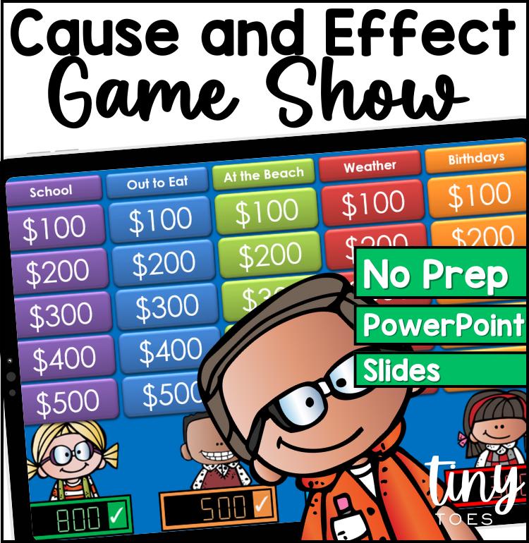 Cause and Effect Jeopardy Style Game Show PPT + Google Slides Digital ...