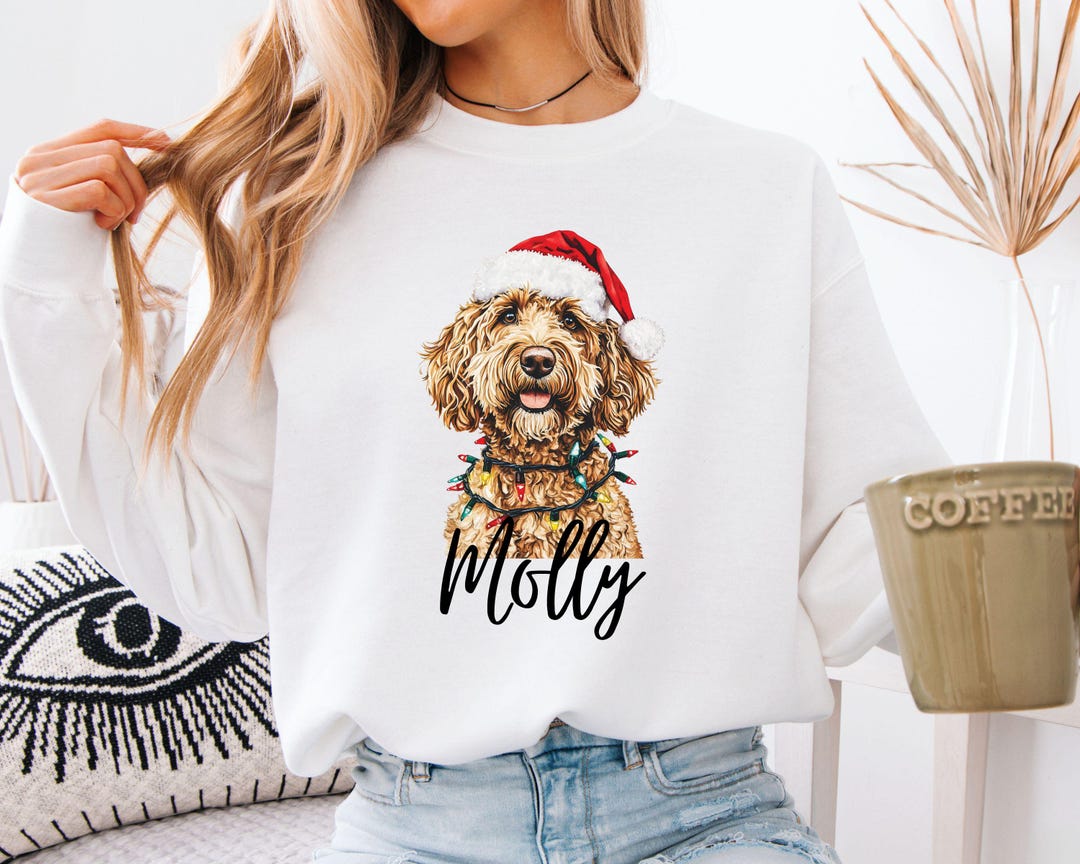 Personalized Christmas Goldendoodle Dog Sweatshirt With Dog Name ...