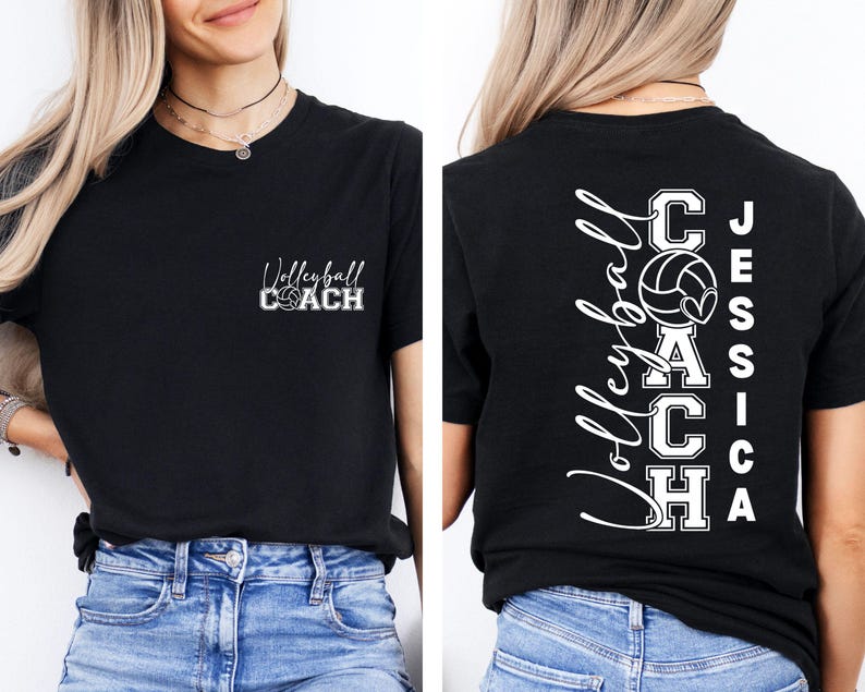 Custom Volleyball Coach T-shirt With Name, Custom Volleyball Coach ...