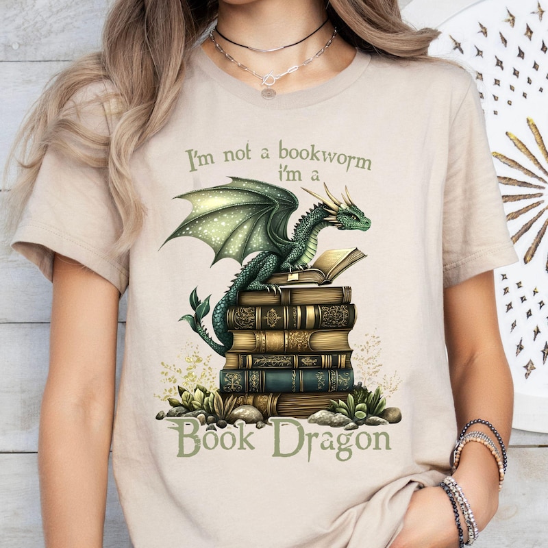Dragon on Books Shirt - Etsy