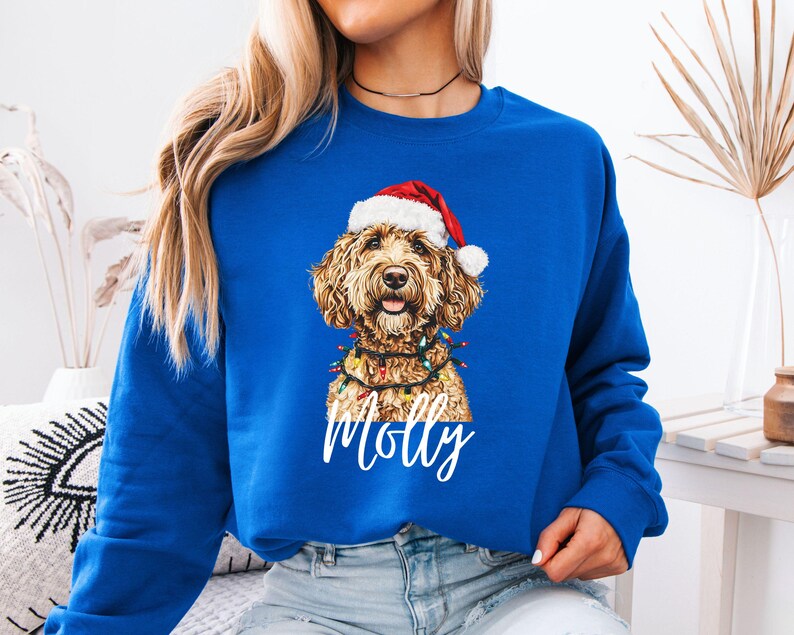 Personalized Christmas Goldendoodle Dog Sweatshirt With Dog Name ...