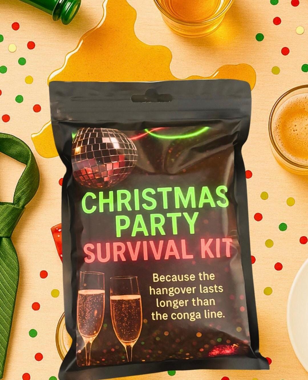 Christmas Party Survival Kit | Funny Secret Santa Gift | Xmas Morning ...