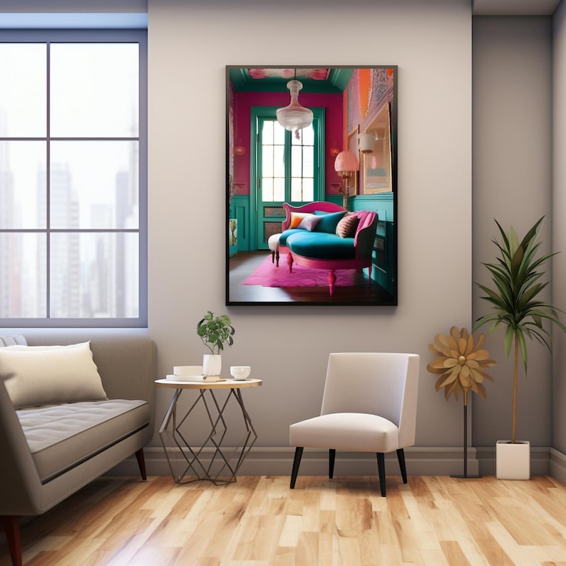 Maximalist Tea Room-bold Boho Baroque Living Space Art - Etsy