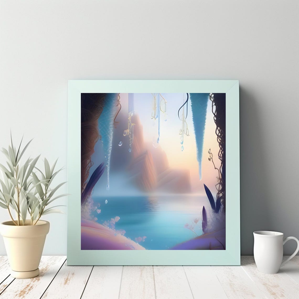 Cave of Hope – Surreal Fantasy Cave Wall Art, Ethereal Landscape Print ...