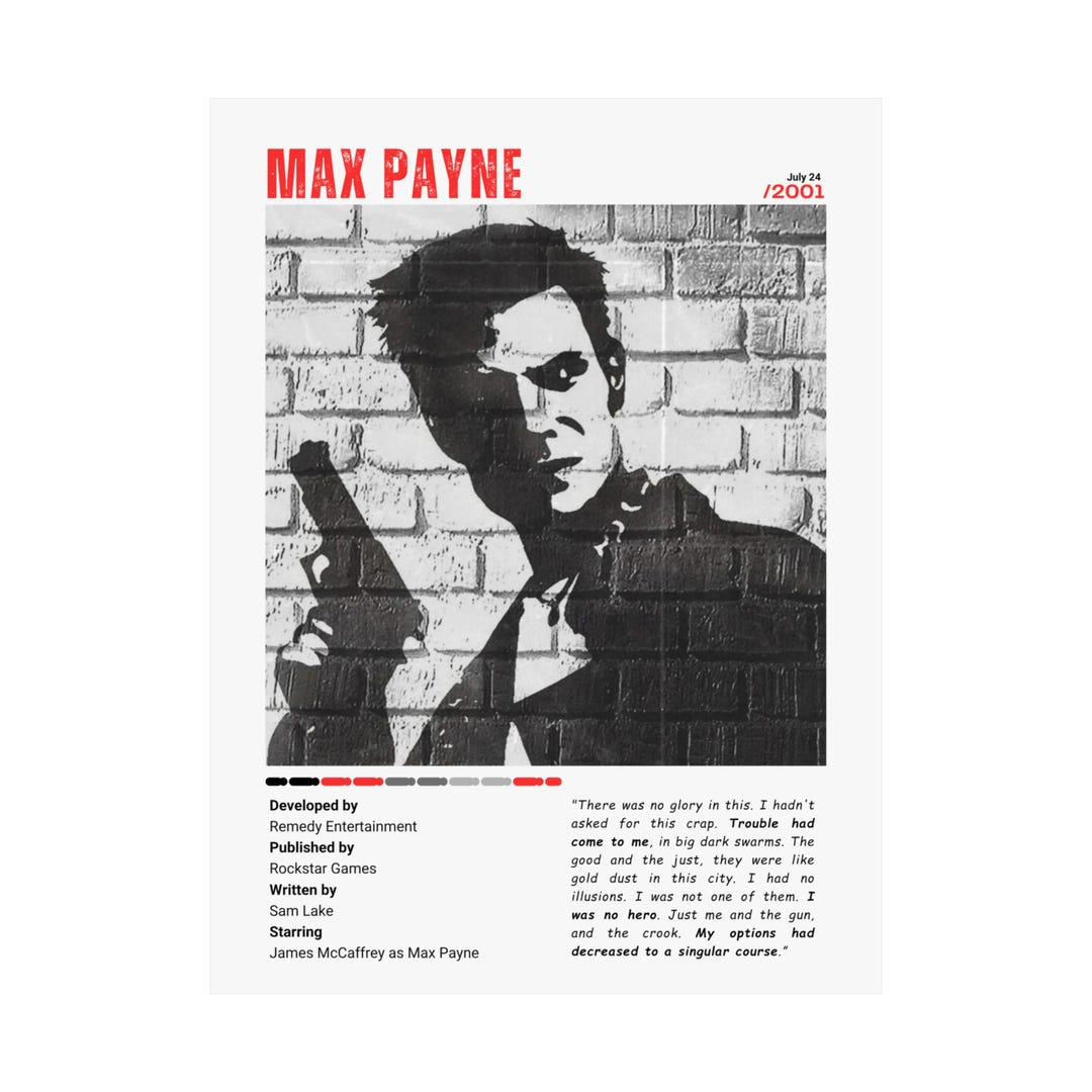 Max Payne (2001) Video Game Poster - Etsy