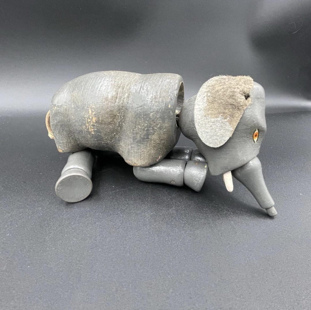 Antique Schoenhut Humpty Dumpty Circus Elephant Wooden Jointed Toy ...