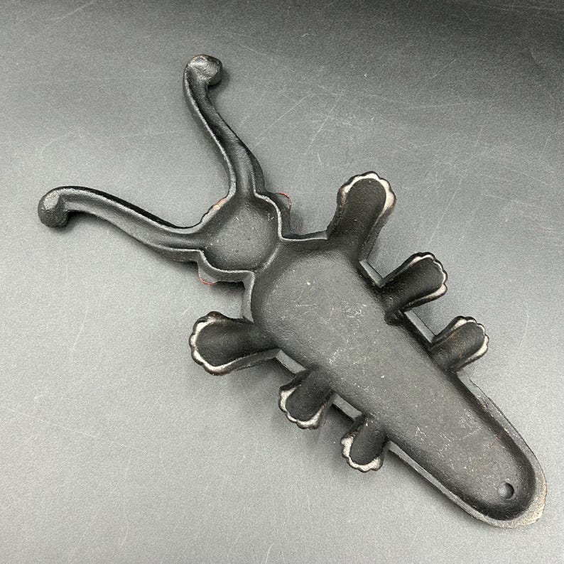 Vintage Cast Iron Beetle Boot Jack Rustic Black Gold Stag Bug Insect ...