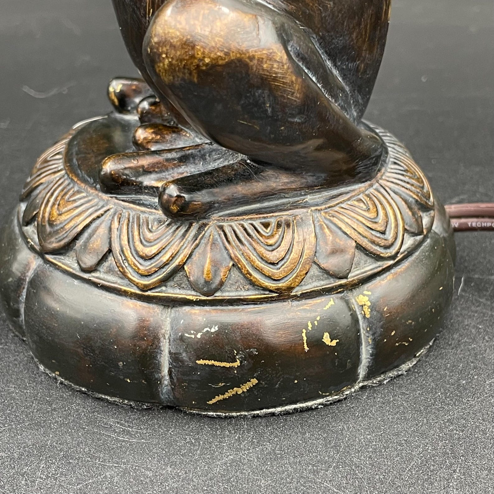 Vintage Frog Lamp 13” Tall | Resin Base With Lotus Design | Whimsical ...