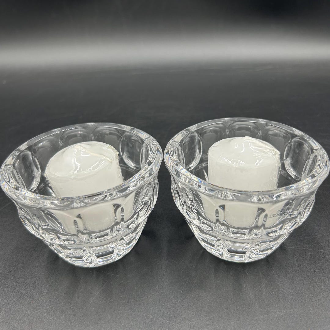 Lenox Woodward Crystal Votive Holders Set of 2 Czech Republic With ...