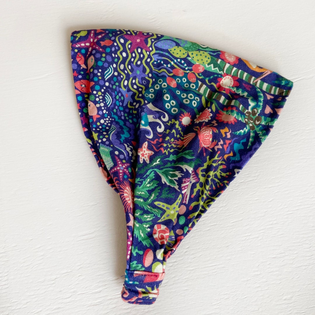 Headband, Sea Ocean Print Head Wrap, Blue. Summer Headband, Beach ...