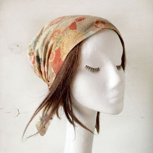 Japanese Kimono Fabric Head Covering, Chemo Scarf, Surgical Cap, Sand ...
