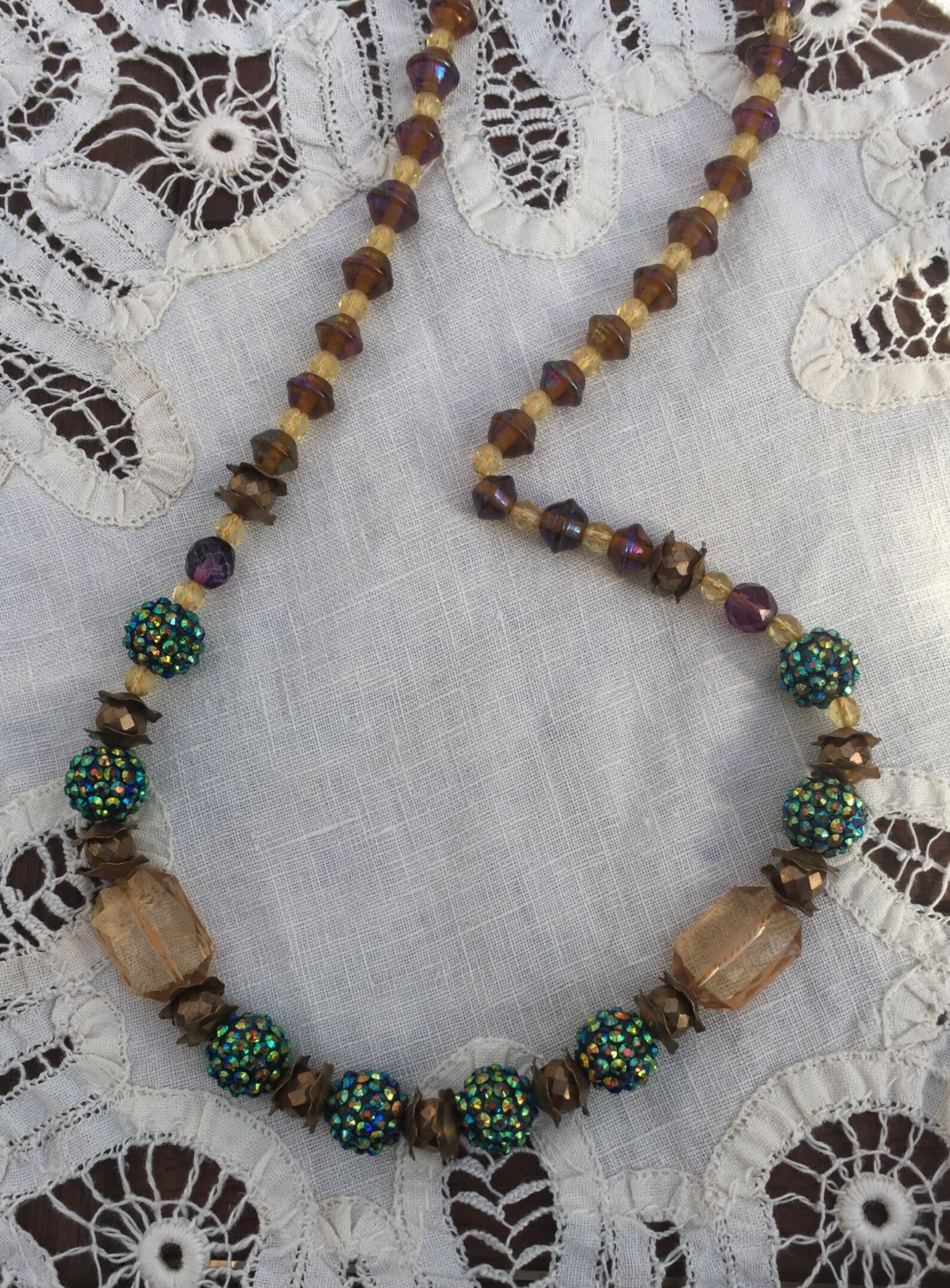 Decadence Collection.vintage Beaded Necklace Lightweight.beautiful ...