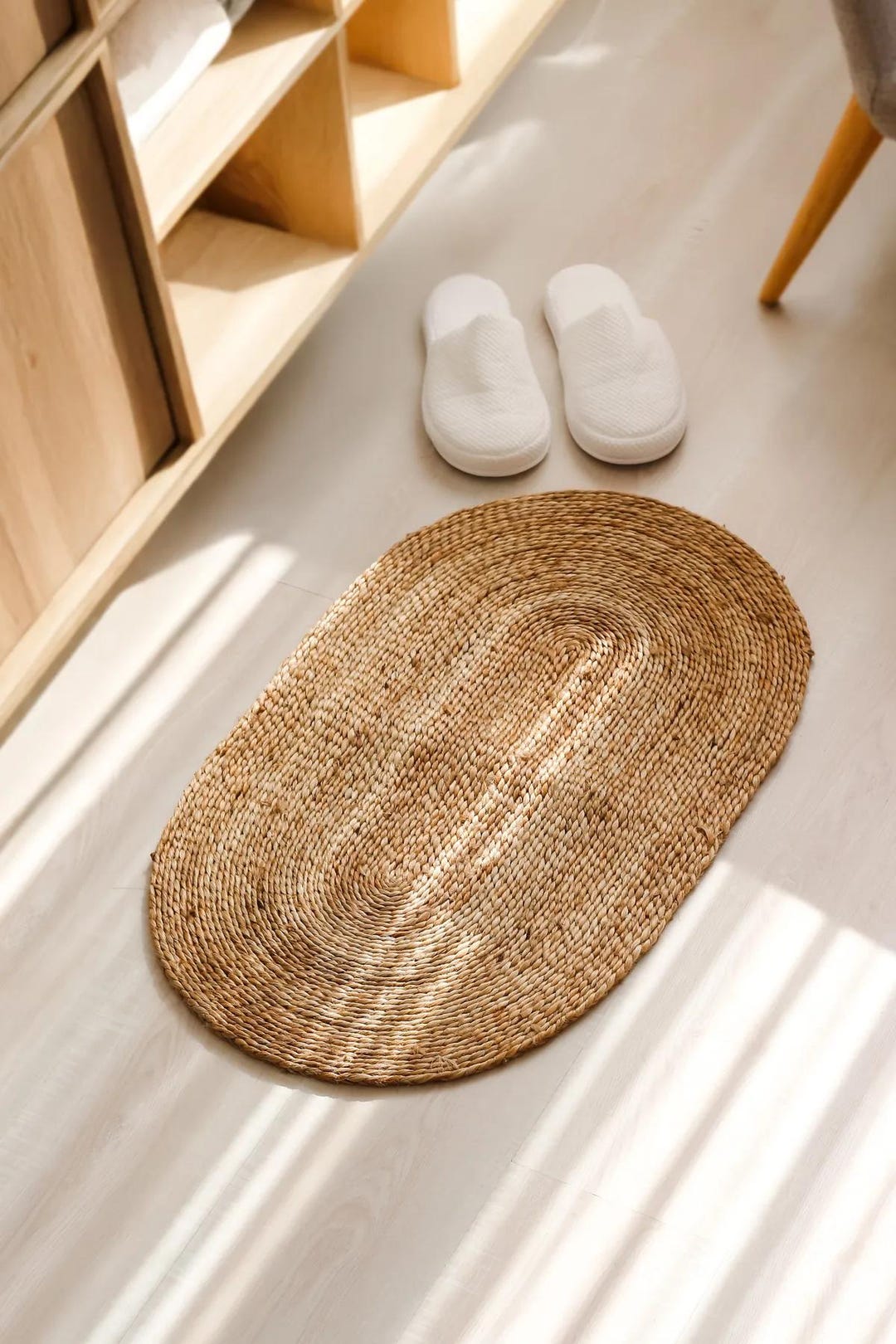 Natural Jute Oval Bath Rug, Natural Jute Rug, Oval Jute Area Rug, Eco ...