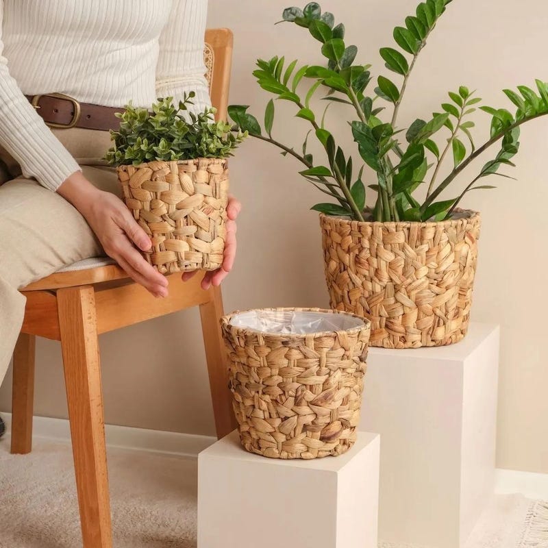 Wicker Pot Plant Basket - Etsy UK