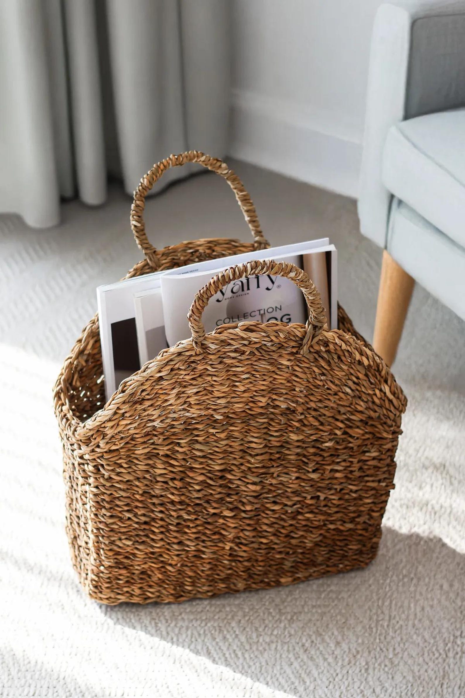 Handmade Wicker Magazine Holder: Scandinavian Book Organizer - Etsy