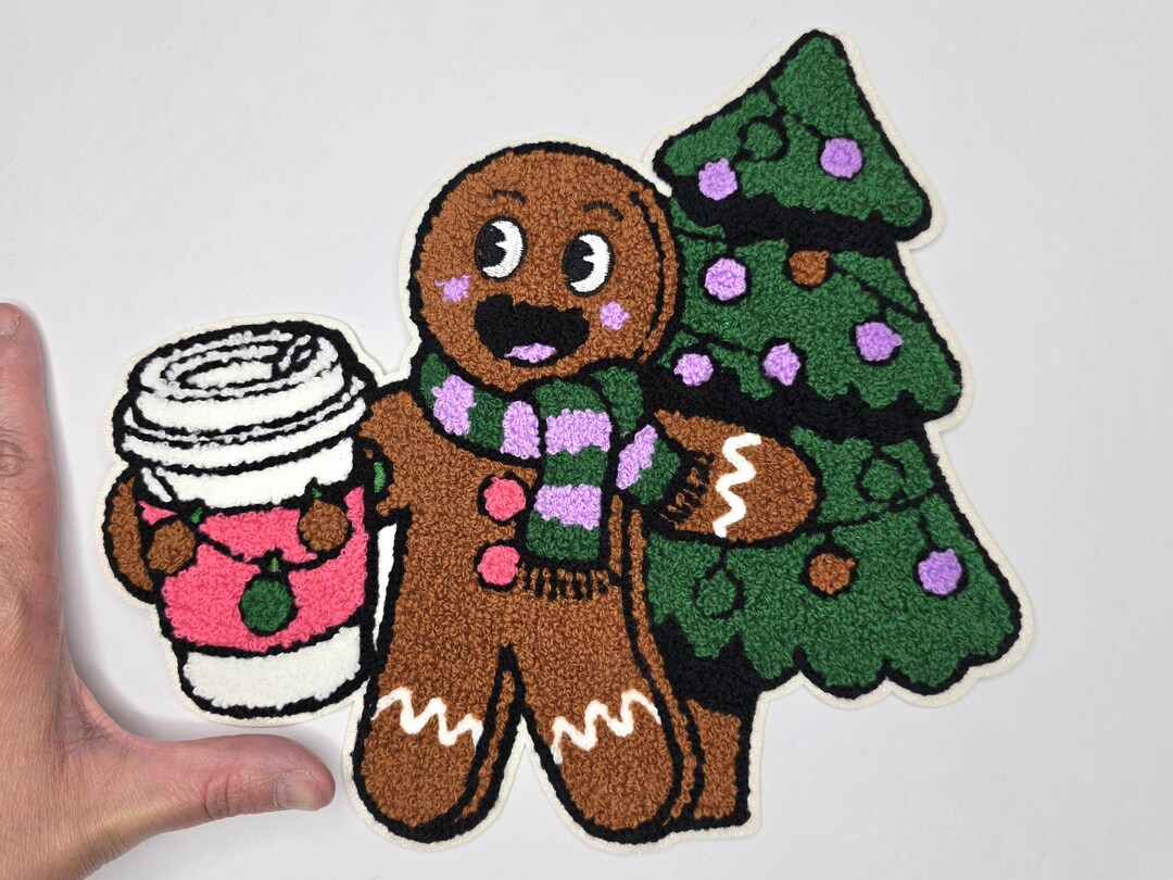 Chenille, Gingerbread Man, Shimmer Patch! Easily Applies to Sweatshirts ...