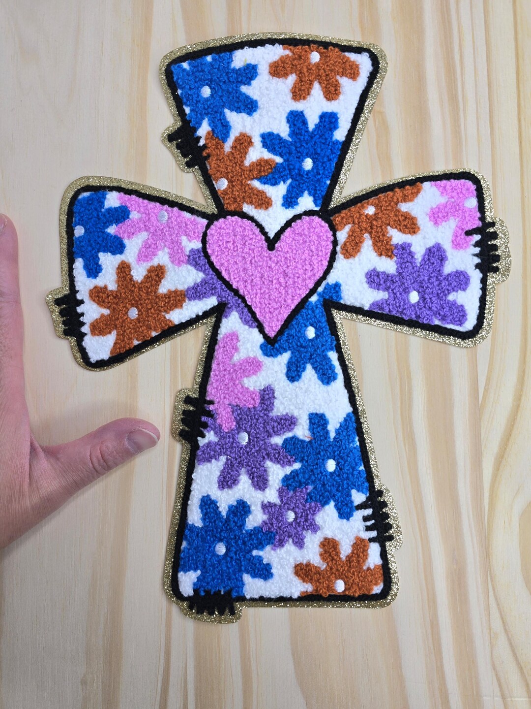 Chenille Cross Patch! Easily Applies, and Looks Great on Sweatshirts ...