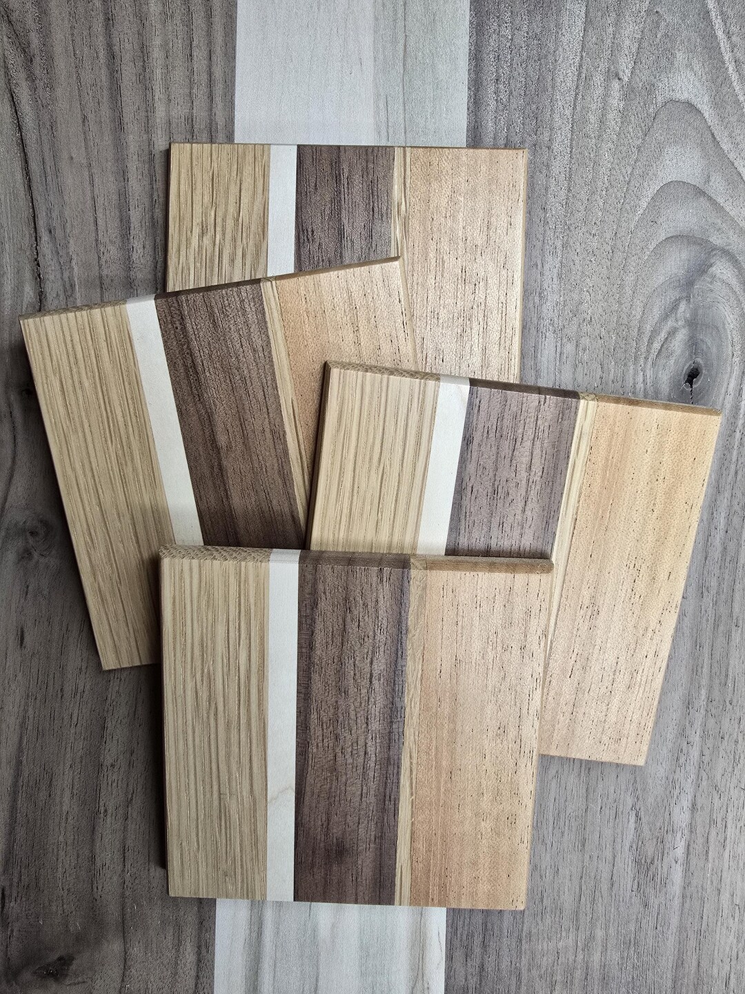 Handcrafted Wood Coasters: Oak, Maple, Walnut, Mahogany (set of 4 ...