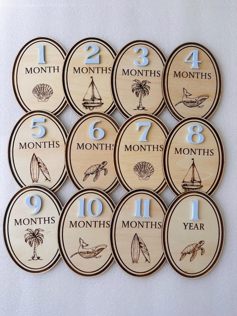 Wooden Milestone Cards: Photo Prop, 3D Numbers, Baby Milestones ...