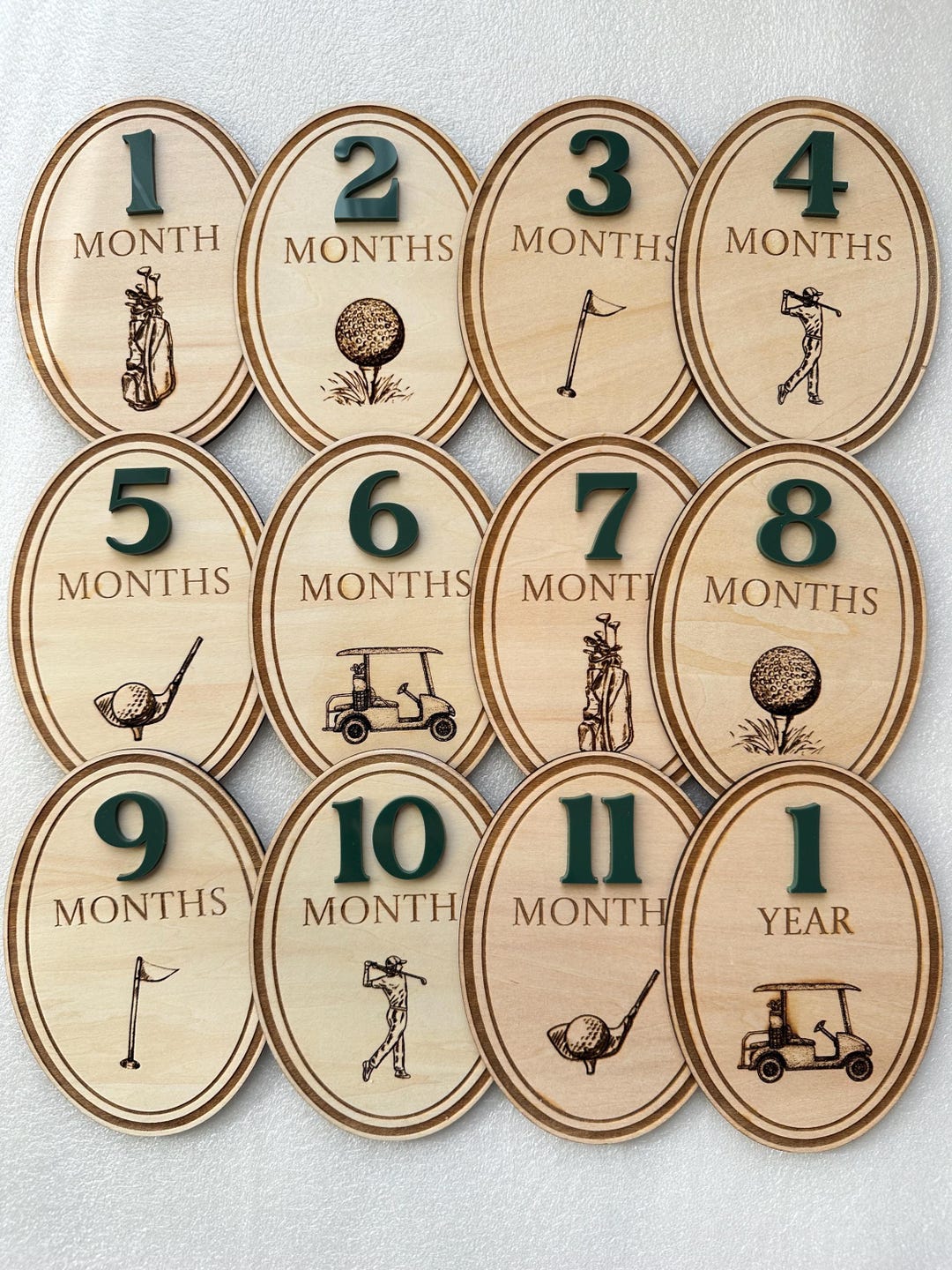 Golf Wooden Milestone Cards: Photo Prop, 3D Numbers, Baby Milestones - Etsy