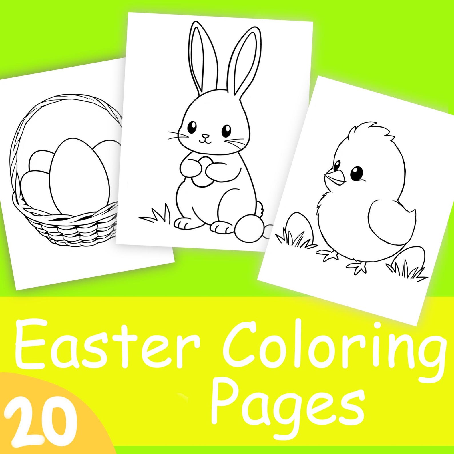 20 Easy Easter Coloring Pages, Easter Printable Coloring Pages for Kids ...