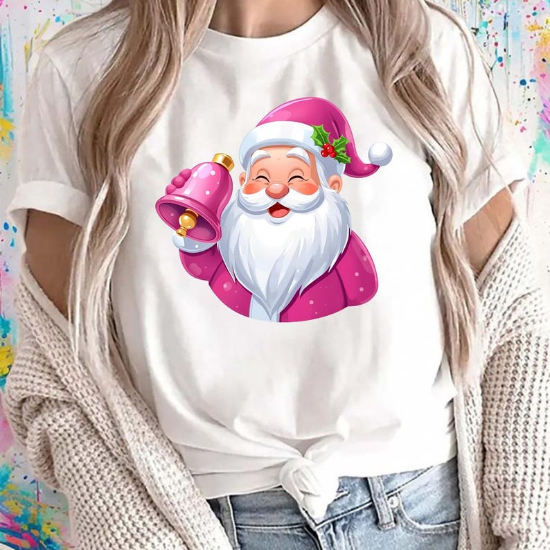 Pink Santa Clipart PNG Bundle, Girly Christmas (digital Download) - Etsy