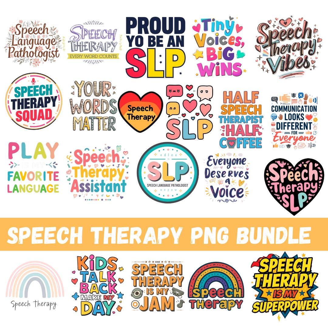Speech Therapy PNG Bundle, SLP Clipart, Back to School, Pathology ...