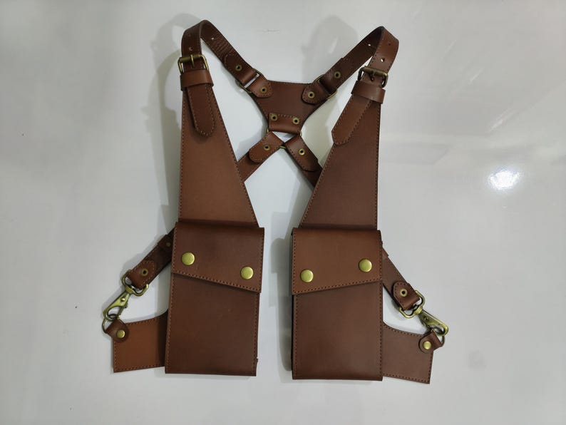 Men's Leather Chest Rig Utility Harness Bag - Etsy