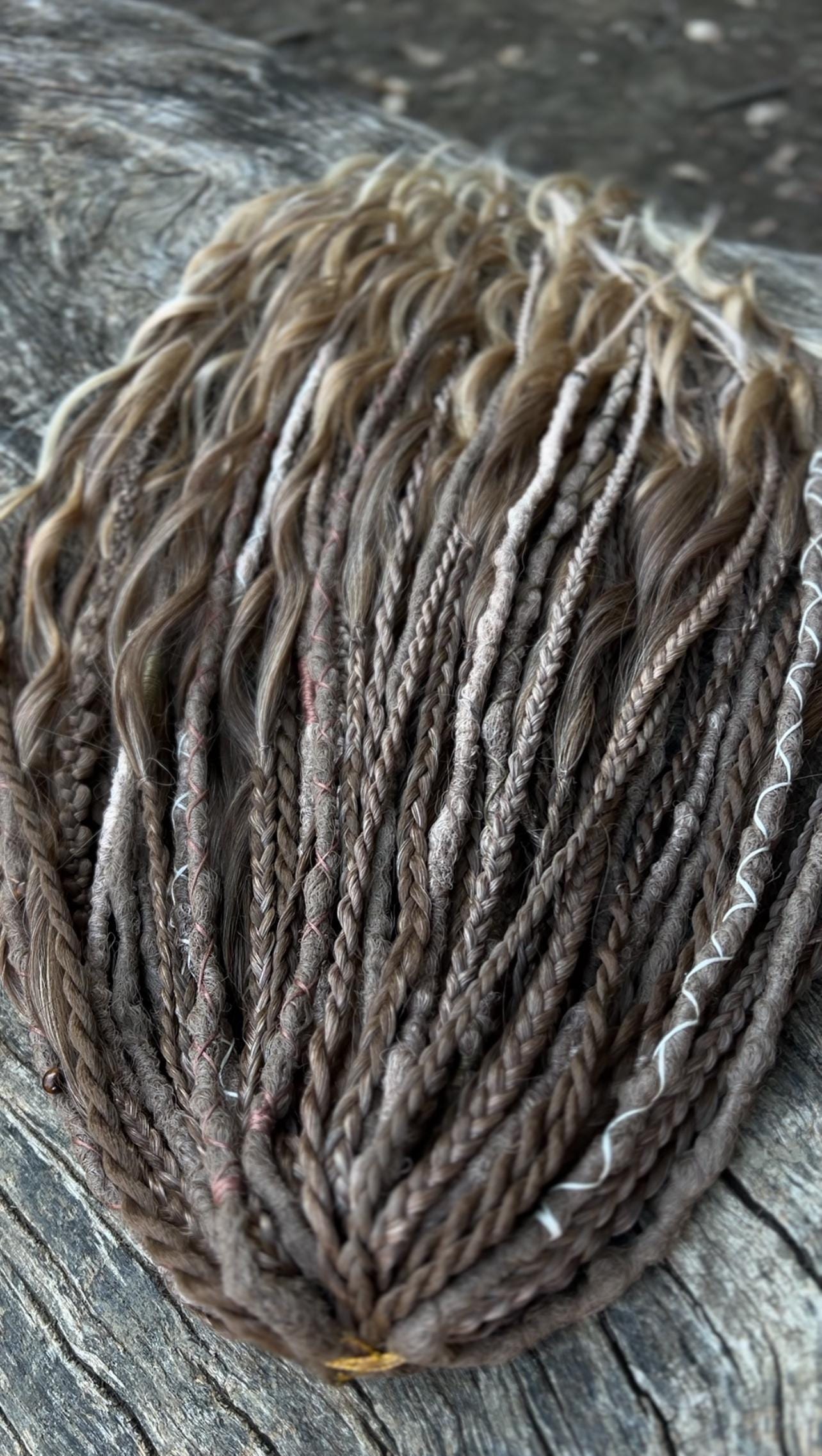 Natural Looking Synthetic Dreads With Curls and Braids : Light Brown ...