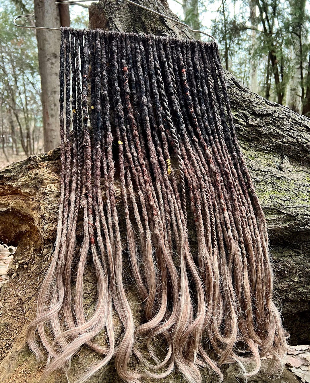 Ombre Brown Synthetic Dreadlock Extensions: Boho Viking Style Dreads - Etsy