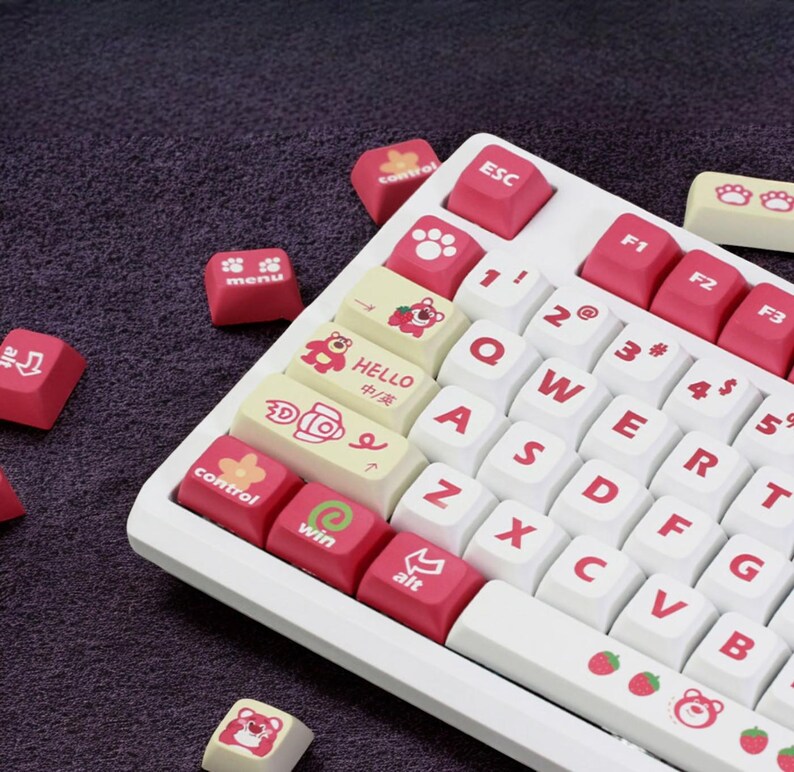 138 Keys Lots-o'huggin' Bear Keycap Set, Mechanical Keyboard Keycap Set ...