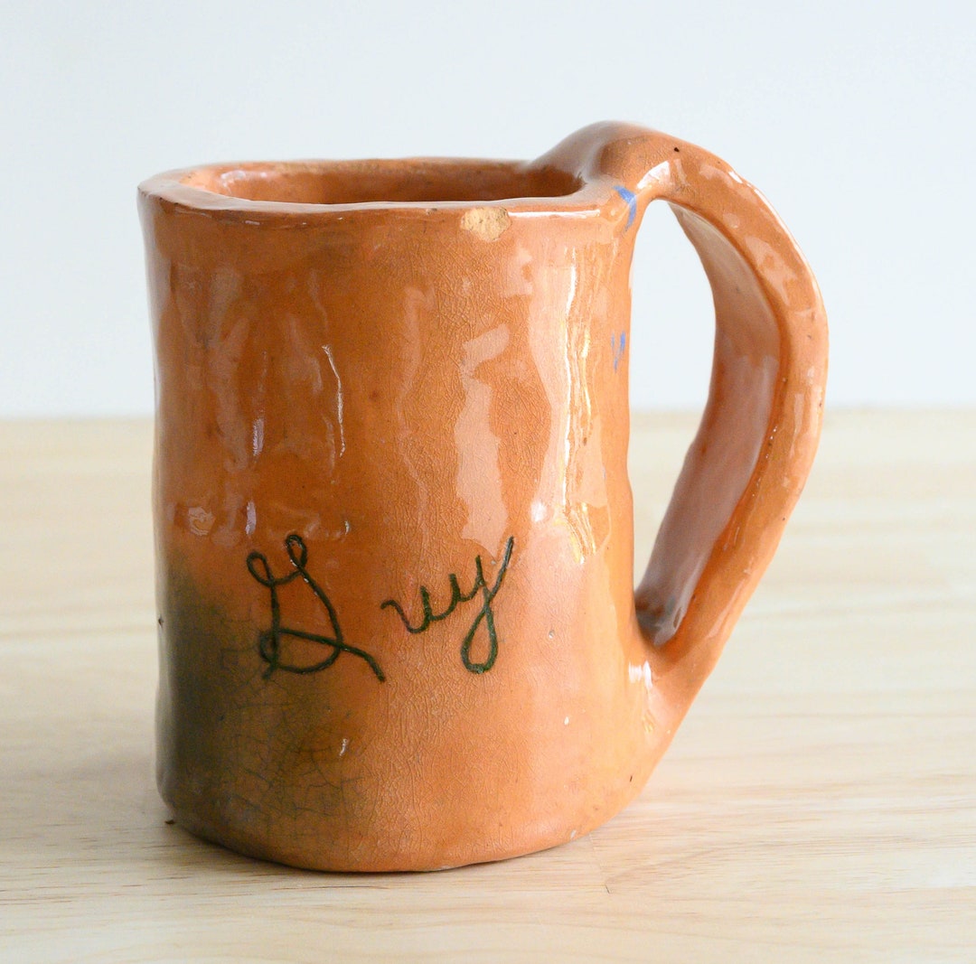 1950s Ugly Pottery Mug Brown Good Luck Geraldine Guy Bailey Laura - Etsy