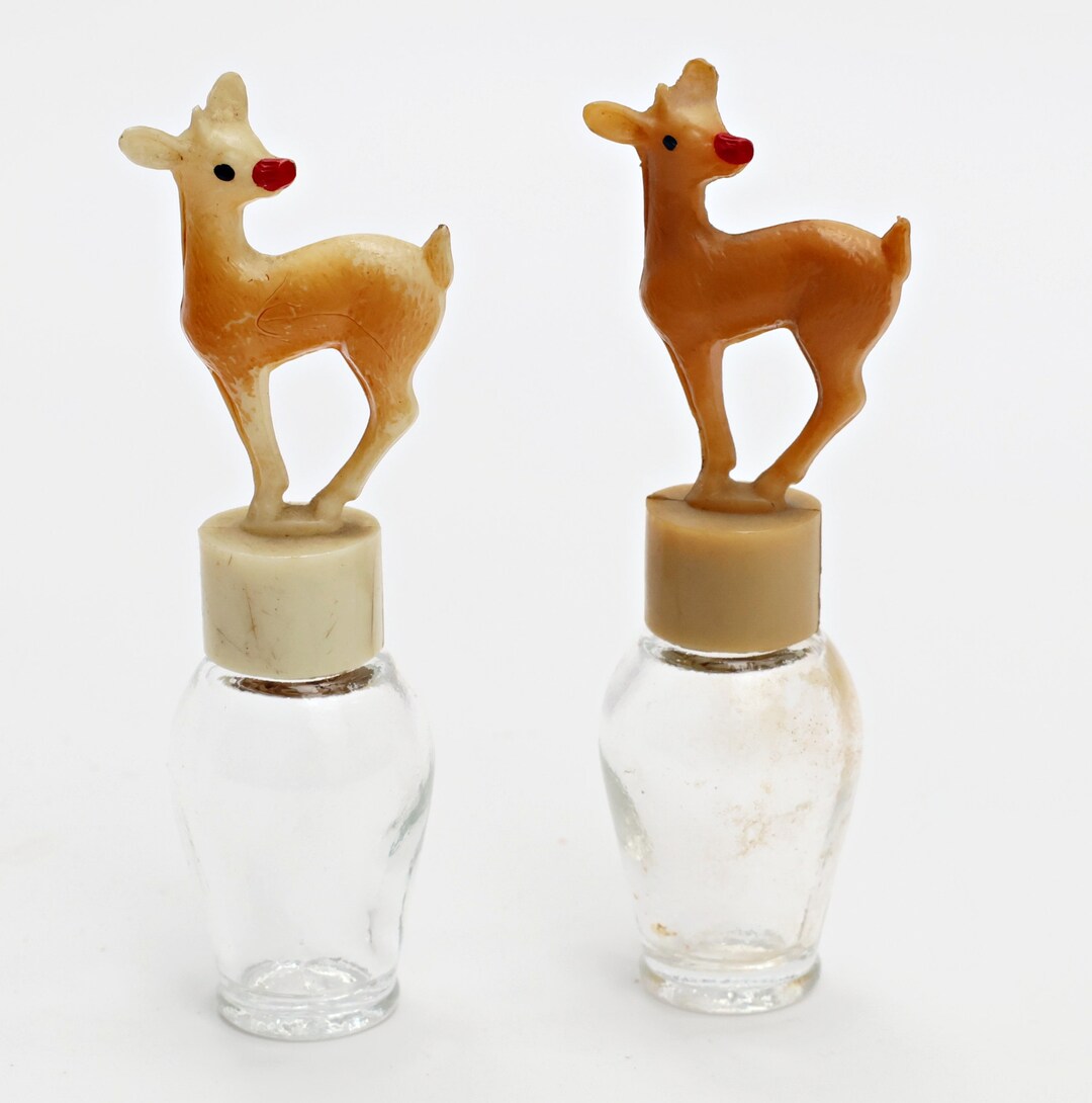 Vintage Rudolph the Red-nosed Reindeer Perfume Vials Small Bottles ...