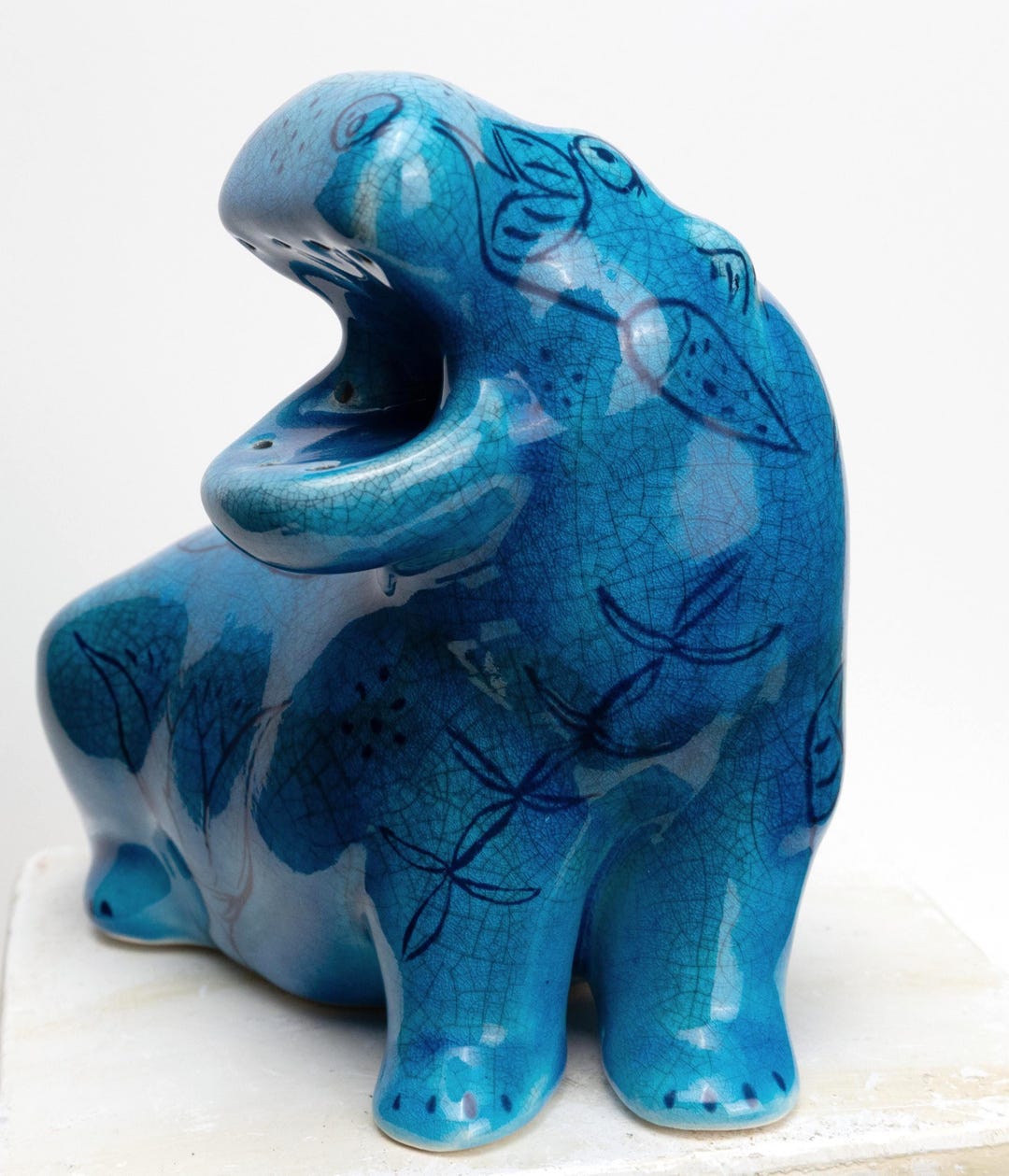 Vintage Blue Hippo Figurine, Museum of Modern Art Replica Statue ...