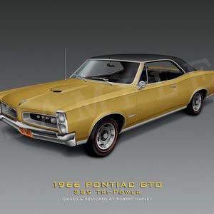 1966 Pontiac GTO Personalized Custom Art Prints - Etsy