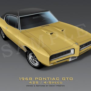 1968 Pontiac GTO Personalized Custom Art Prints - Etsy